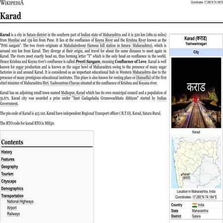 Karad wikipedia | PDF