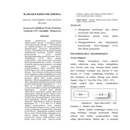 Karakteristik dioda | DOCX
