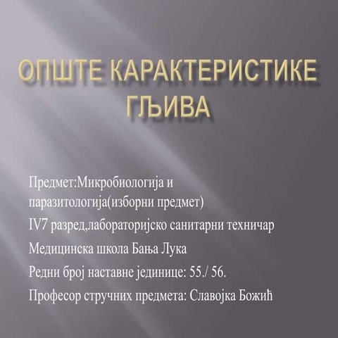 Opste karakteristike gljiva IV7 | PPTX