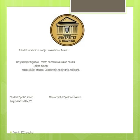 karakteristike otpada, reciklaza, deponija.pptx