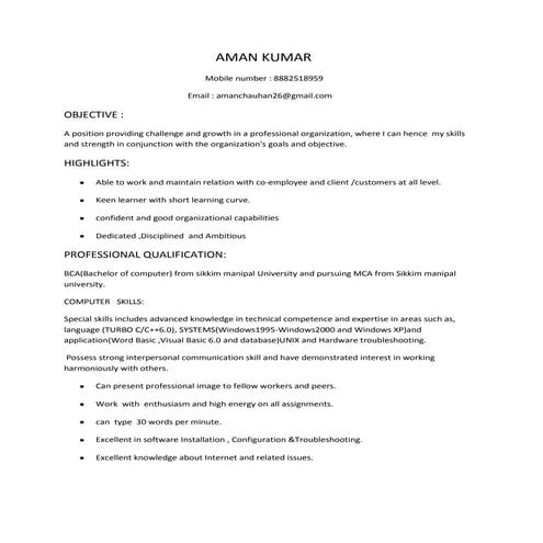 Karan resume | DOCX