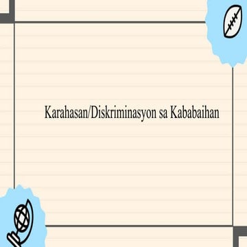 (2) Karahasan Diskriminasyon sa Kababaihan sa Iba’t Ibang bahagi ng ...