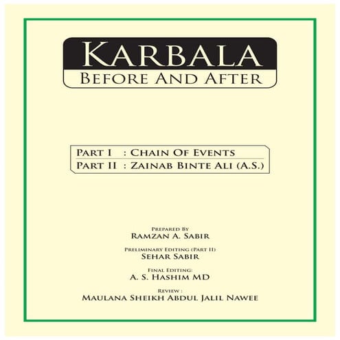 KARBALA - BEFORE AND AFTER - Prepared By: Ramzan A. Sabir | PDF