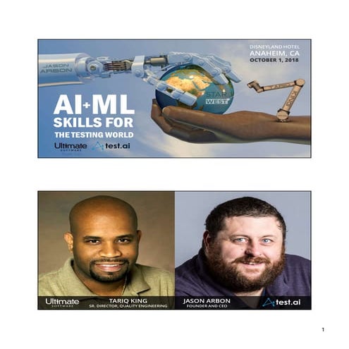 AI and ML Skills for the Testing World Tutorial | PDF