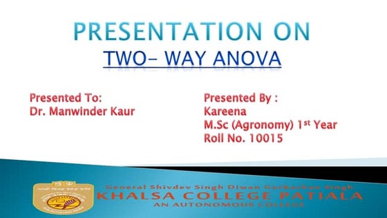 Two-Way ANOVA | PPT