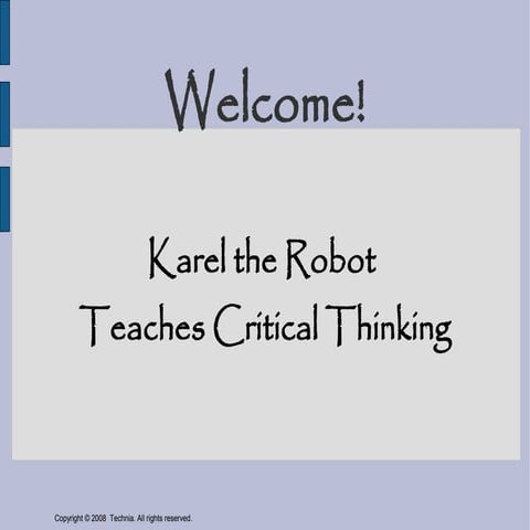 Karel the Robot Teaches Critical Thinking | PDF | Programming Languages | Computing