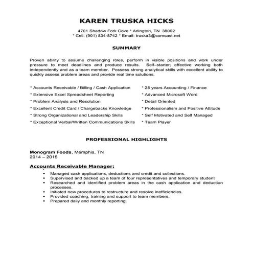 Karen Hicks Resume 2016 | DOC