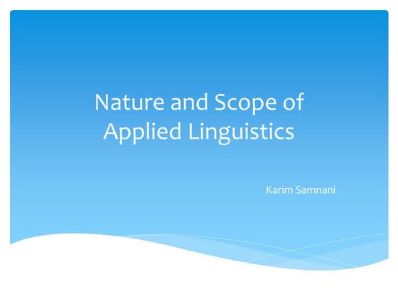 Applied linguisticss | PDF