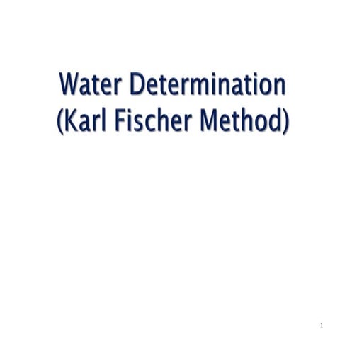 Karl Fischer Titration (KF titration) | PDF