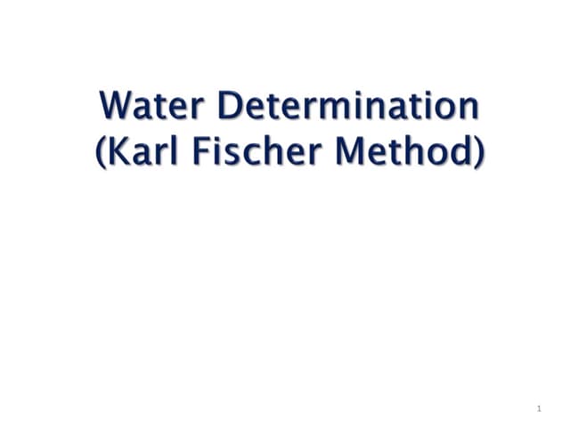 karl fischer titration slide | PPTX