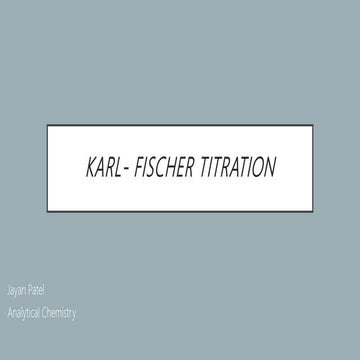 Karl fischer titration | PPTX