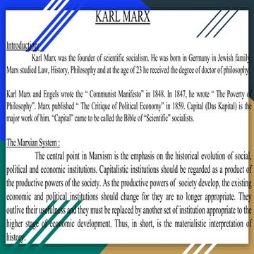 Karl marx | PPTX
