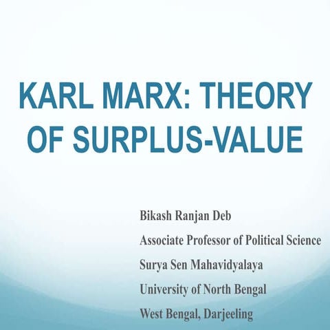 Karl Marx: Theory of Surplus-Value | PPTX
