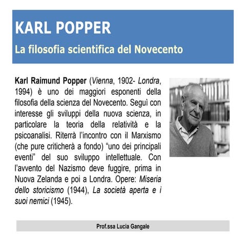 Karl Popper by lucia gangale | PPT
