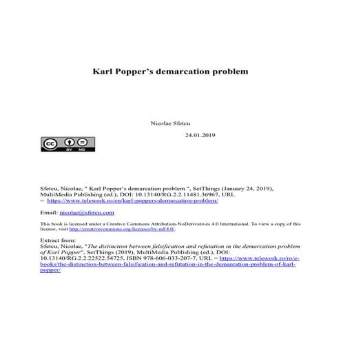 Karl Popper’s demarcation problem | PDF