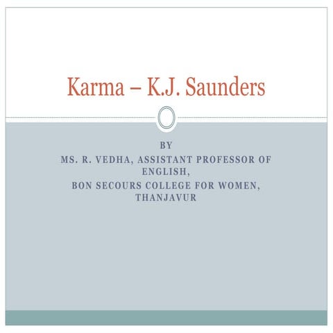 Karma k.j. saunders | PPTX