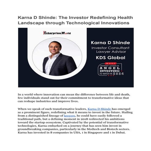 Karna D Shinde_ The Investor Redefining Health Landscape through Technological Innovations (1).pdf