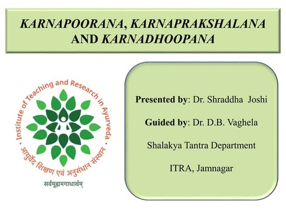 Presentation on Bidalaka and anjana kriya kalpa of netra roga | PPTX