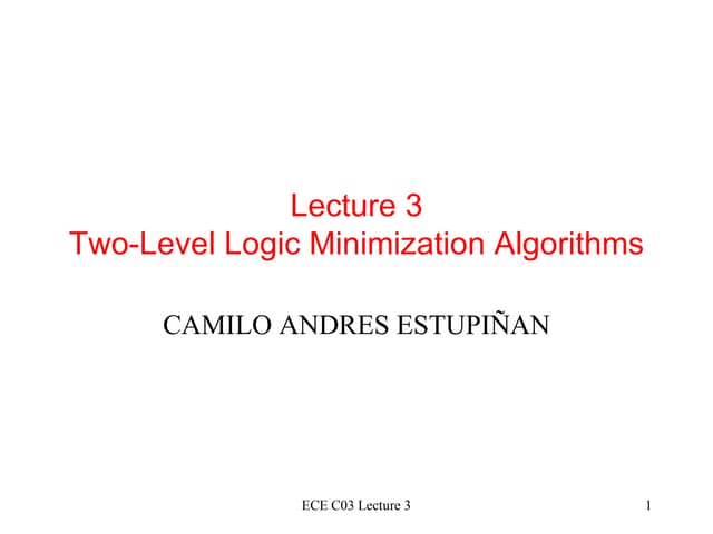 Quine mccluskey method | PDF