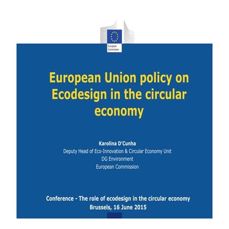 EU Policy on ecodesign in the circular economy | PDF