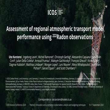 Karstens, Ute: Assessment of regional atmospheric transport model ...