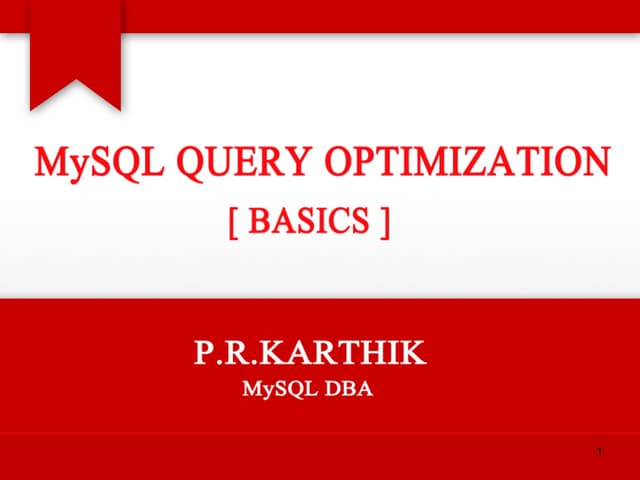 Mysql Query Optimization Ppt