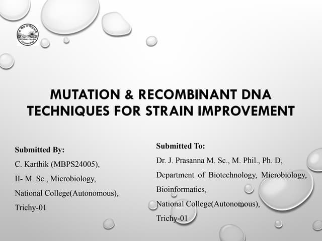 strain improvement techniques | PPTX