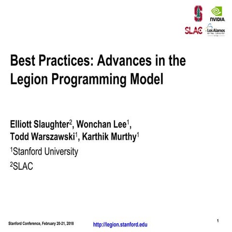 Advances in the Legion Programming Model | PPTX