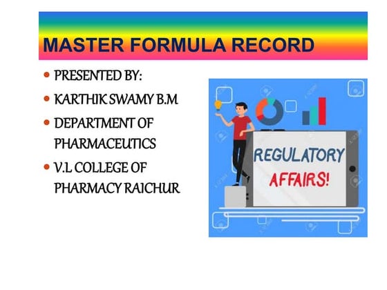 batch formula record and master formula record | PDF