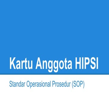Kartu anggota hipsi | PPTX