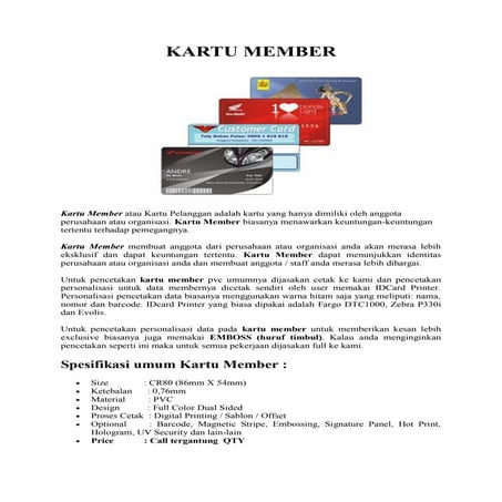 Kartu member | PDF