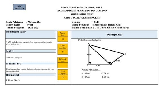 Kartu Soal Matematika Untuk Sekolah Dasar.doc