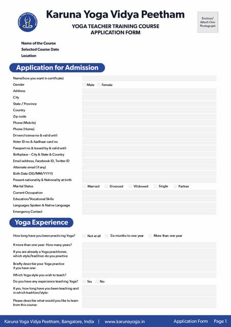 karuna yoga vidya peetham Application Form - Editable.pdf karuna yoga vidya peetham Application Form - Editable.pdf