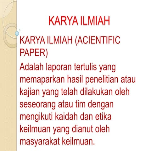 Karya ilmiah | PPT