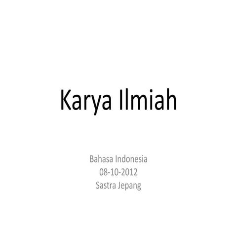 Karya ilmiah | PPT