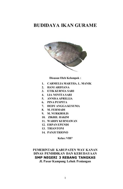 Budidaya ikan gurame | PDF