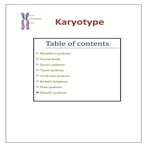 Karyotype in humans with genetic disorders | PDF