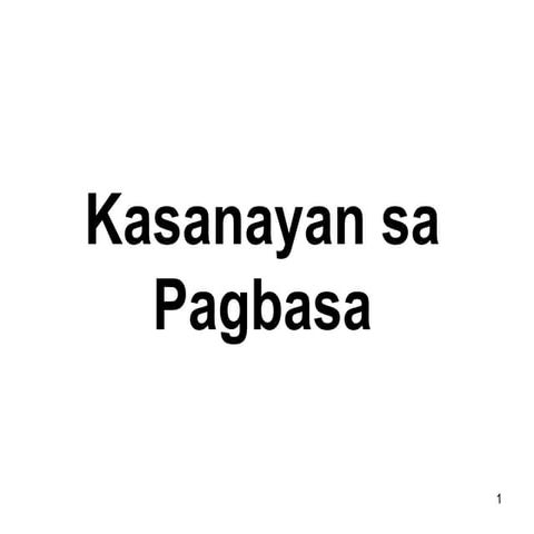Kasanayan sa pagbasa | PPT