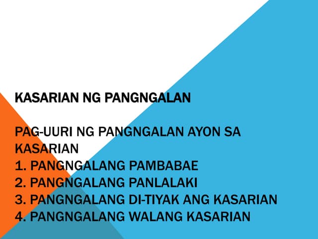 Uri ng pangngalan | PPT