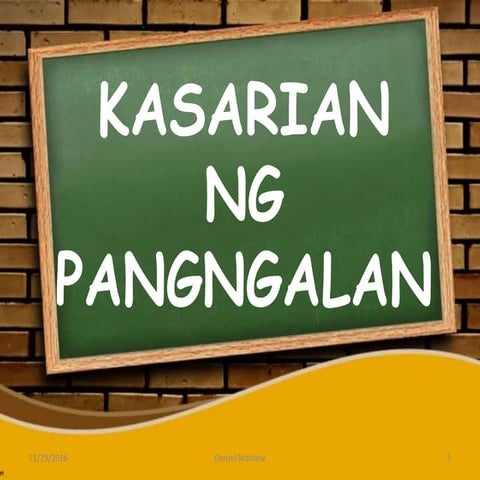 Kayarian ng Pangngalan at mga Uri nito:Pambalana at Pantangi | PDF