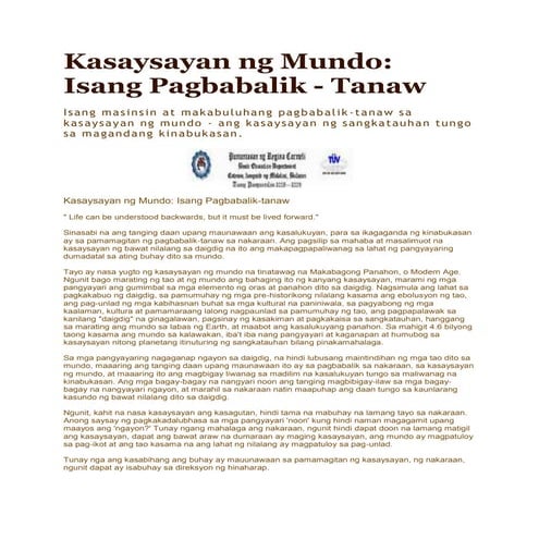Kasaysayan ng mundo | DOCX