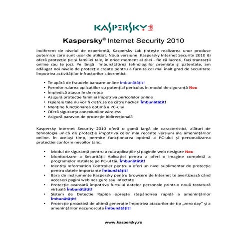 Kaspersky Internet Security 2010 | PDF