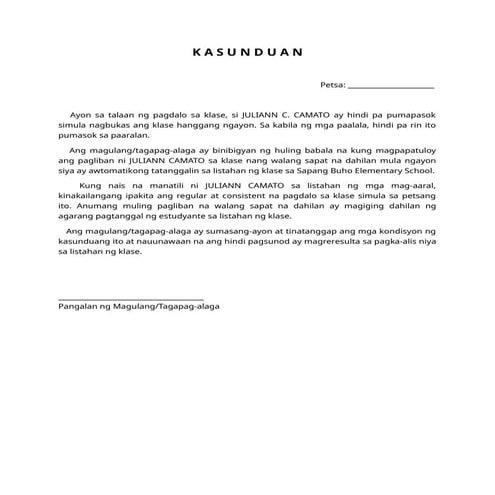 K A S U N D U A N para sa madalang pumasok.docx