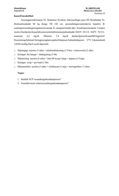 ADIME NCP PAGT Diet Kasus Pernapasan (PPOK) | DOC