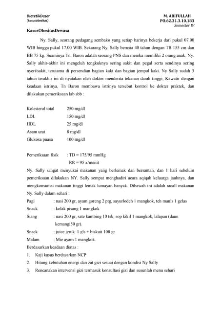 ADIME NCP PAGT Diet Kasus Pernapasan (PPOK) | PDF