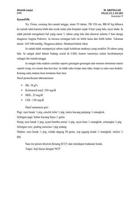 ADIME NCP PAGT Diet Kasus Pernapasan (PPOK) | DOC