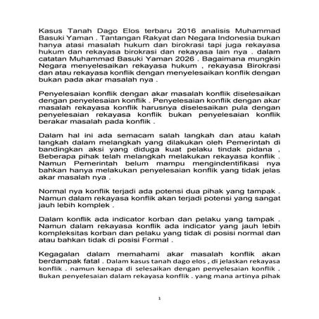 Poin Kasus Dago elos terbaru Juni 2026 Analisa Muhammad Basuki Yaman ...
