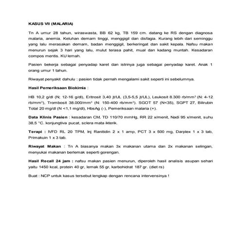 Kasus vii malaria | DOCX