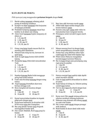 Latihan kata banyak makna | PDF