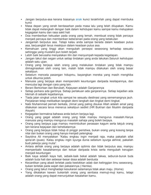 Kata mutiara islam terbaru | DOCX